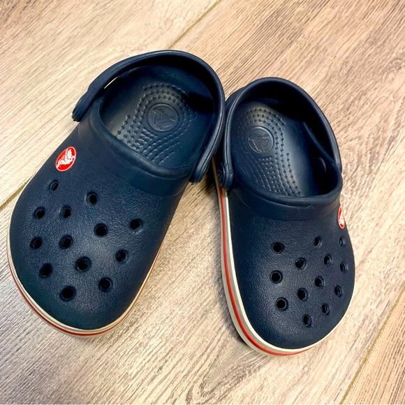 CROCS | Shoes | Kids Navy Crocs Rubber Water Shoes Size 45 Toddler Euc ...
